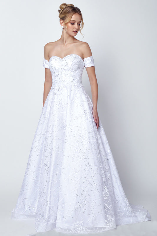 JULIET 692W Arm Bands with Embroidered Lace Ball Gown – The Gown Galleria