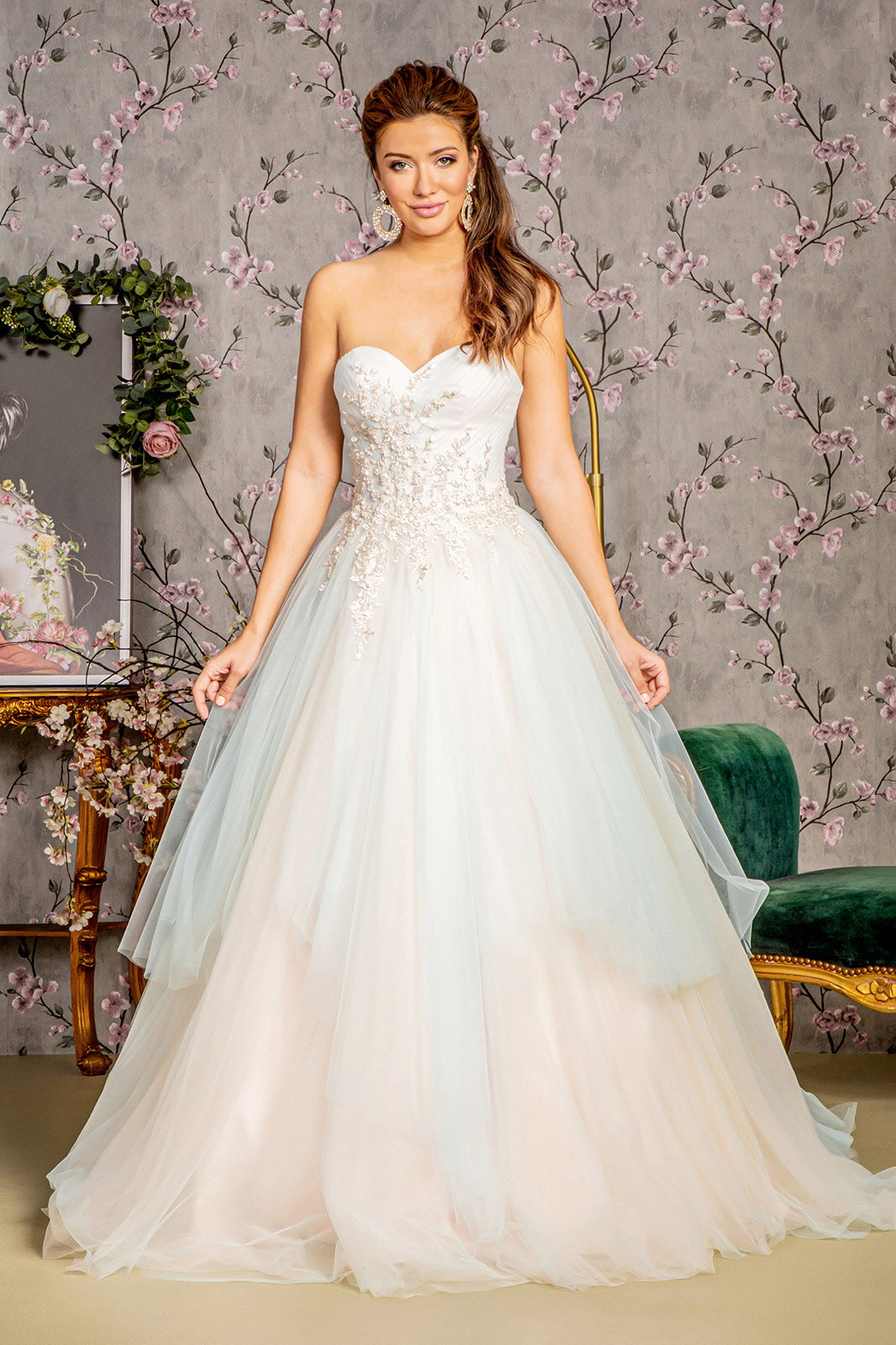 GLS BY GLORIA GL3244 Strapless A-Line Prom Gown – The Gown Galleria